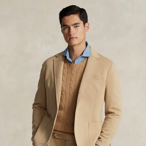 ジャケット・アウター POLO Ralph Lauren double breasted jacket Ralph Lauren Polo Soft Modern Double-Knit Suit Jacket In Monument